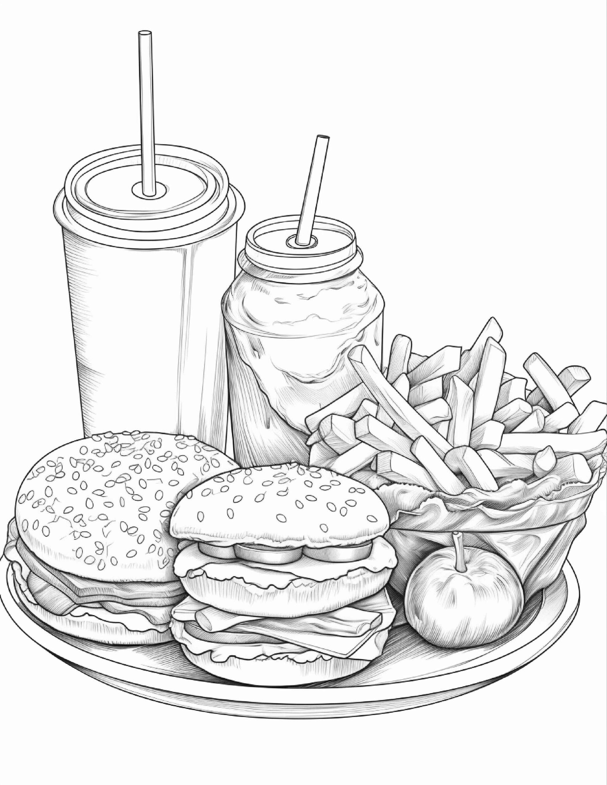 Fast Food Coloring Pages - NAM DIGITAL